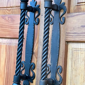 18” Massive Iron Door Handle. Rustic Door Decor. Farmhouse Door ...