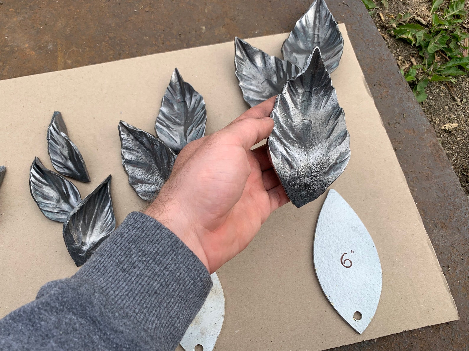 Set of Hand Forged Leaves. Forged Elements. Blacksmith Elements. Iron ...