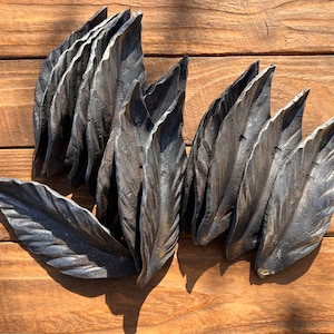 Set of 15 X 6” Wrought Iron Leaves. Forged Leaves, Hand Forged Leaf ...
