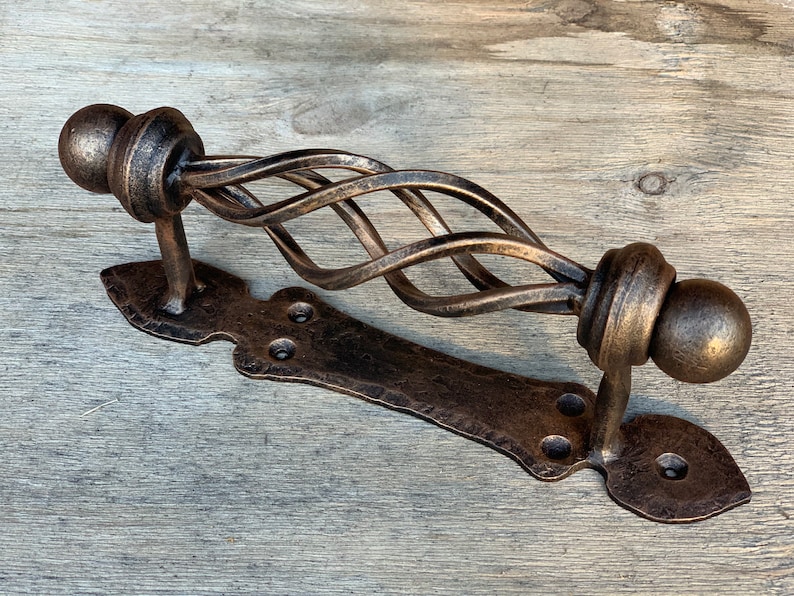 Wrought Iron Door Pull. Massive Iron Door Handle. Barn Door | Etsy