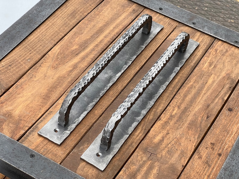 Wrought Iron Rustic Door Handle. Hand Forged Drawer Handle. - Etsy