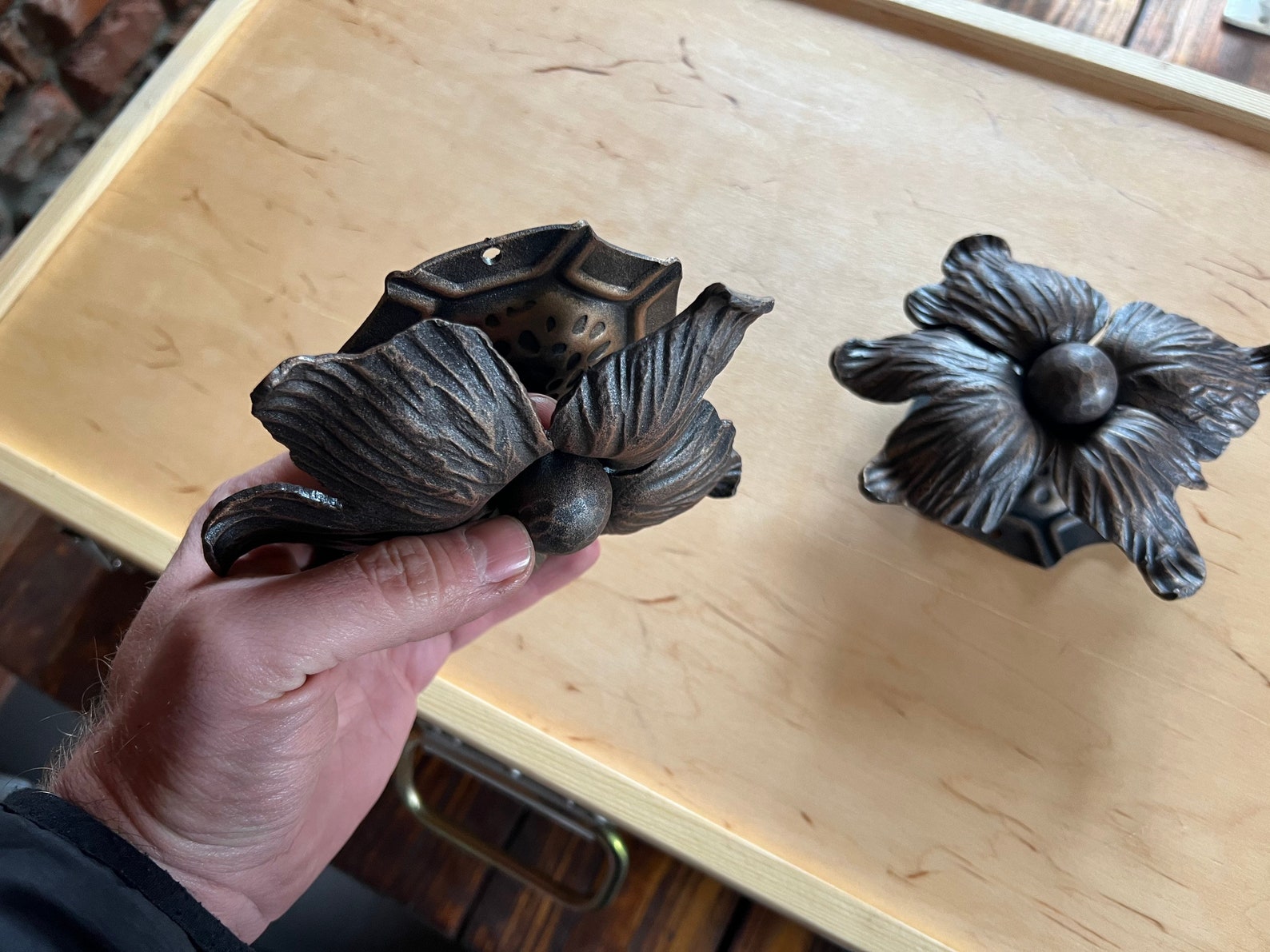 Flower Door Pull. Iron Door Handle. Modern Door Decor. Iron Door ...