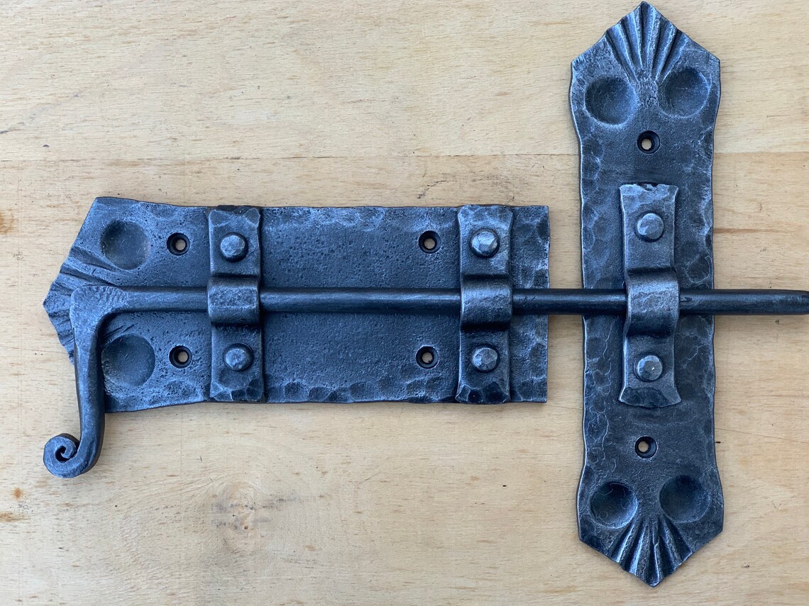 Wrought Iron Door Latch, 100% Hand Forged, Door Hardware, Door ...