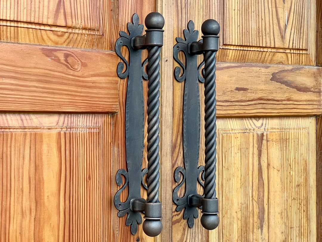 18” Massive Iron Door Handle. Rustic Door Decor. Farmhouse Door ...