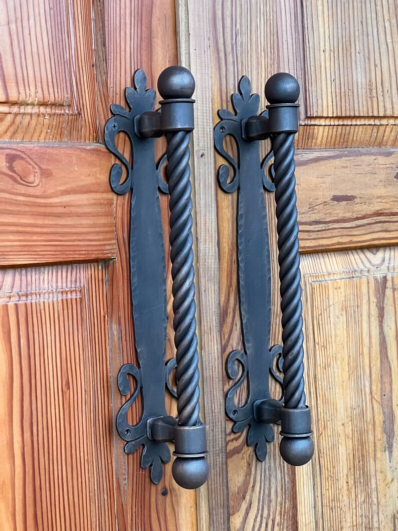 18” Massive Iron Door Handle. Rustic Door Decor. Farmhouse Door ...