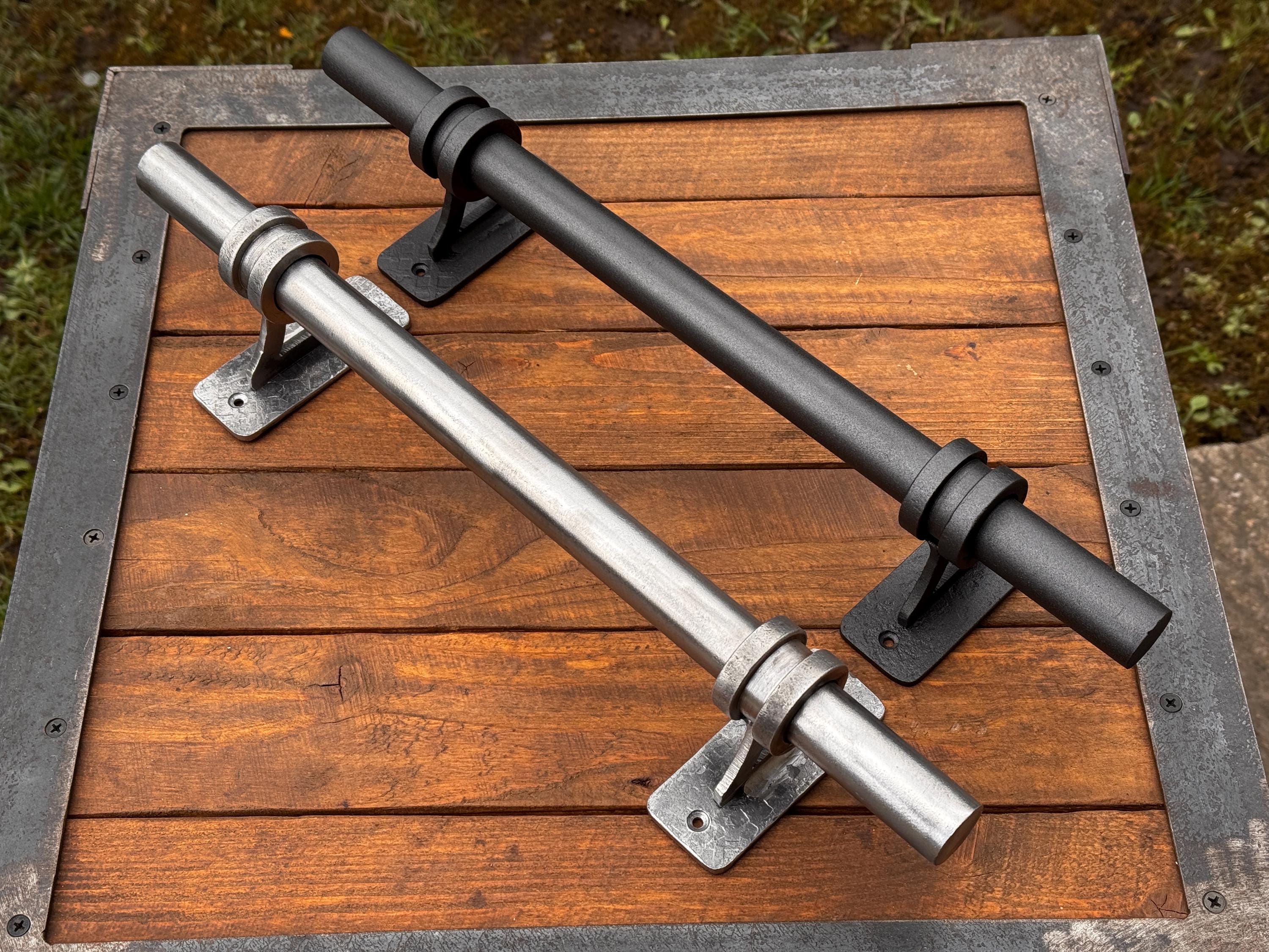 Massive Iron Door Handle. Barn Door Pulls. Rustic Door Handles. Twisted ...