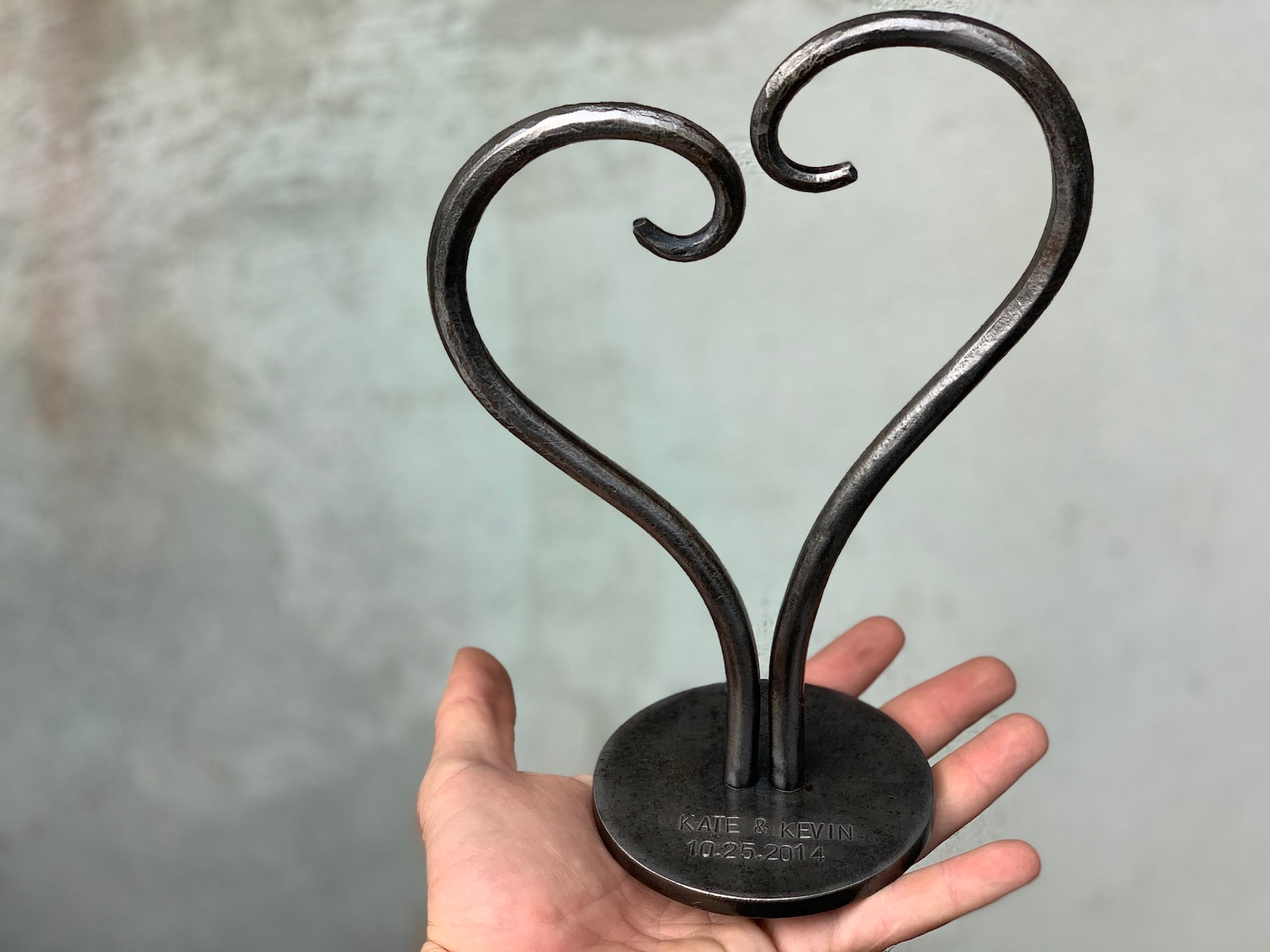 Engraved Metal Heart. Anniversary Gift. Iron Anniversary Gift. - Etsy