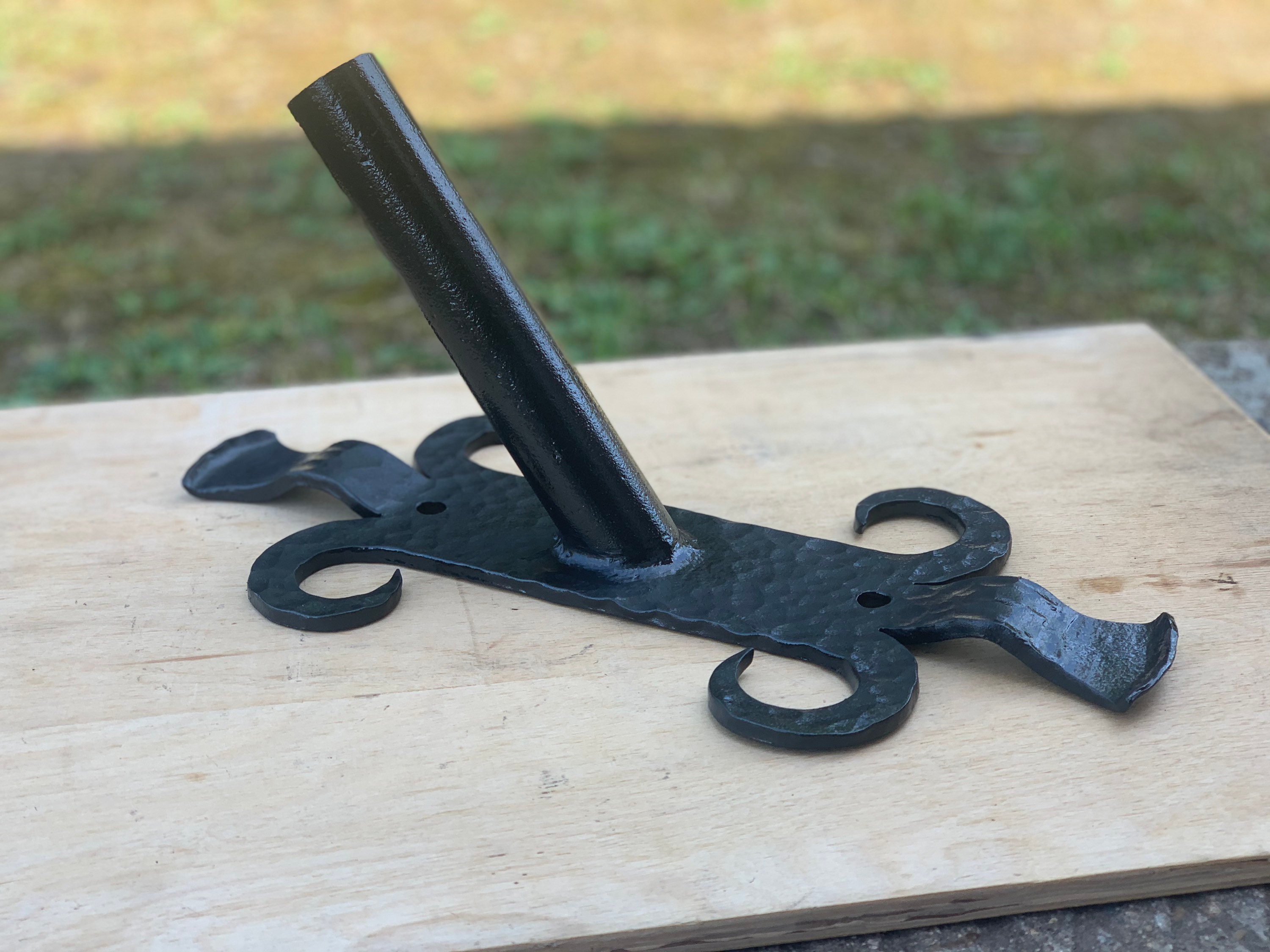 Wrought iron flag holder. Flag pole holder. Wall flag holder. | Etsy