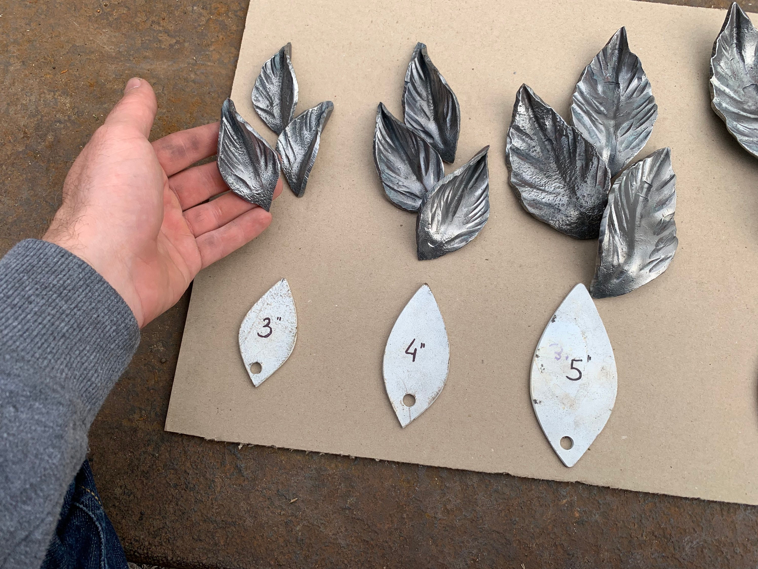 Set of Hand Forged Leaves. Forged Elements. Blacksmith Elements. Iron ...