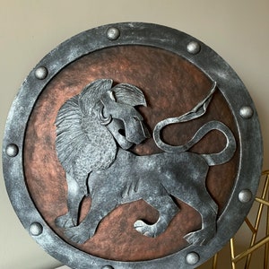 Wall Art, Iron Lion, Metal Shield, Wall Decoration, Zodiac, Forged Lion ...