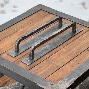 Wrought Iron Rustic Door Handle. Hand Forged Drawer Handle. Door Pull ...