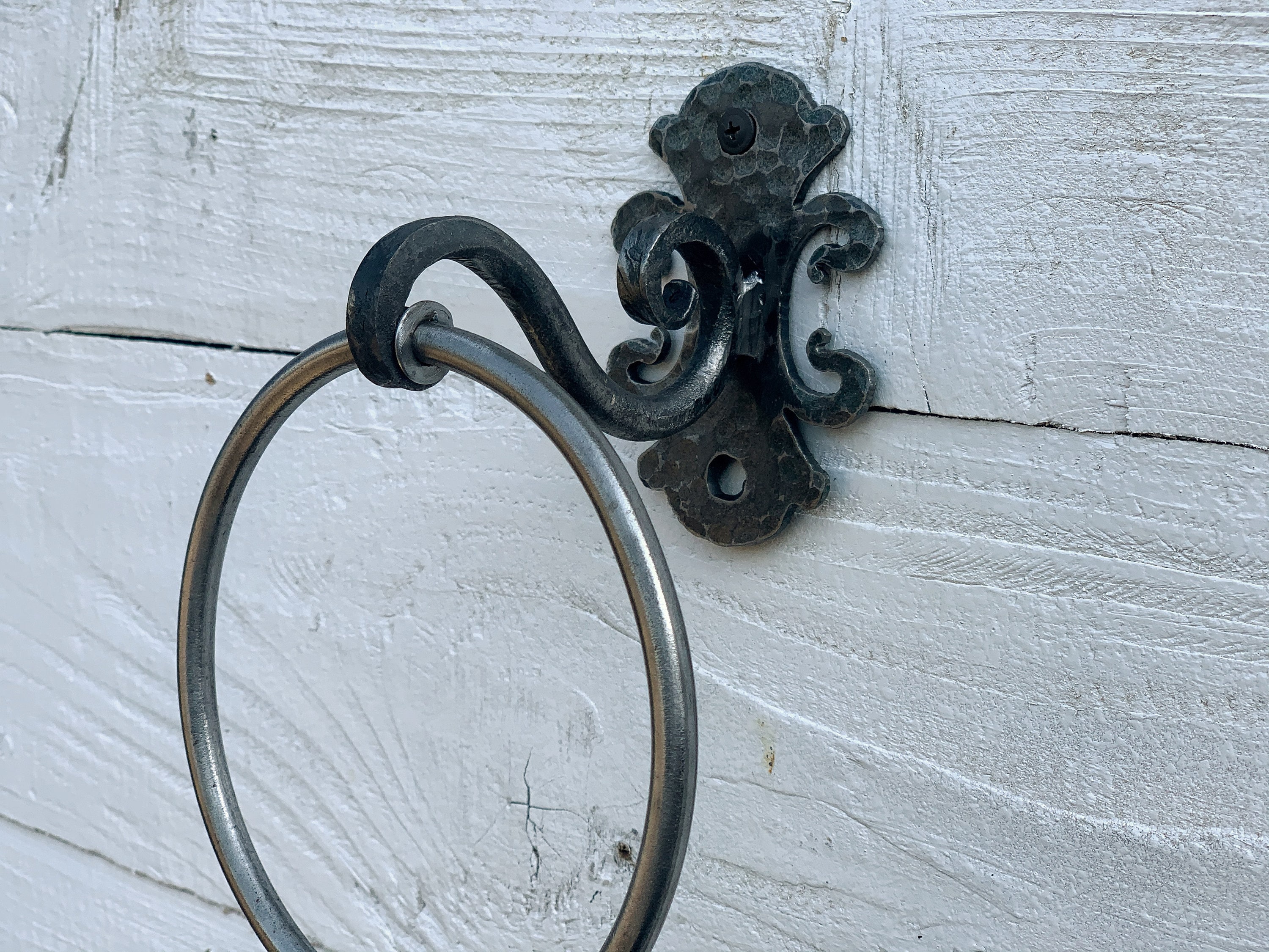 Wrought Iron Towel Ring / Bathroom Accessories / Towel Holder - Etsy