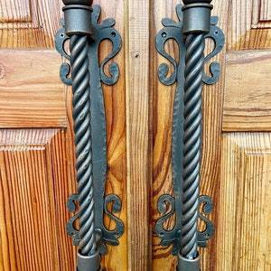 18” Massive Iron Door Handle. Rustic Door Decor. Farmhouse Door ...