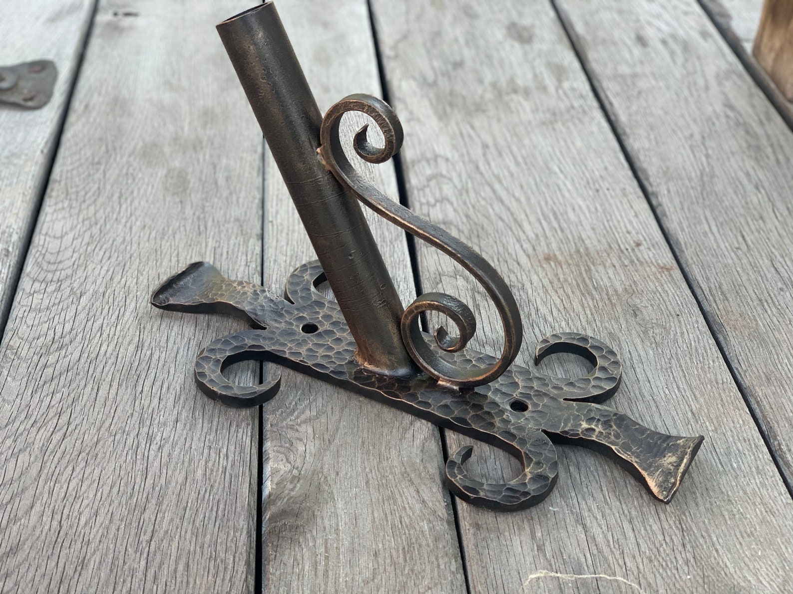 Wrought Iron Flag Holder / Flag Pole Holder / Wall Flag Holder - Etsy