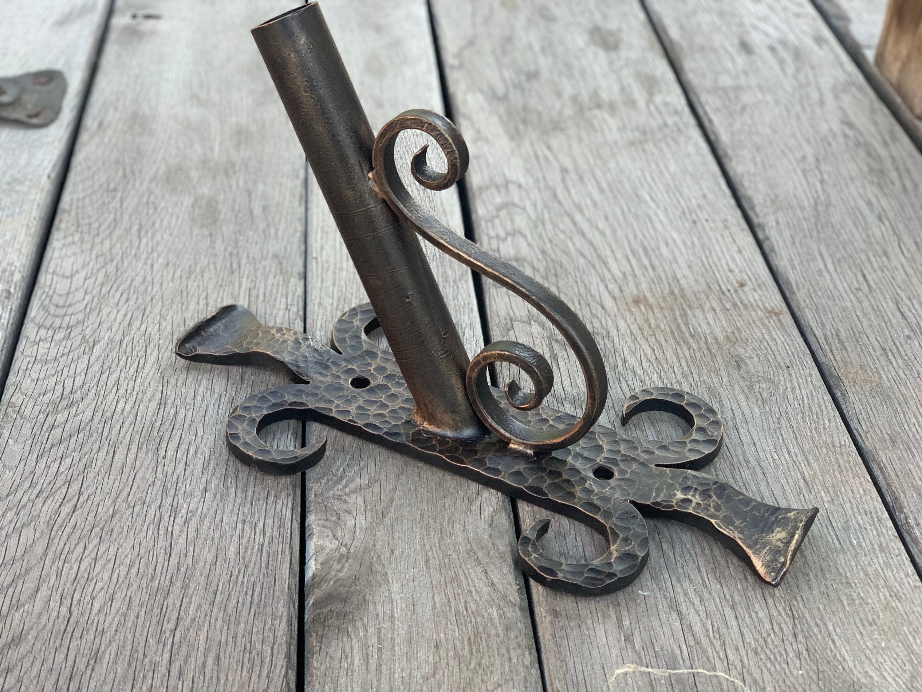 Wrought Iron Flag Holder / Flag Pole Holder / Wall Flag Holder - Etsy