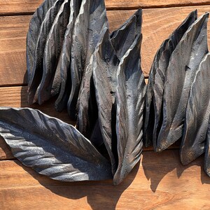 Set of 15 X 6” Wrought Iron Leaves. Forged Leaves, Hand Forged Leaf, Forged Elements, Blacksmith ...