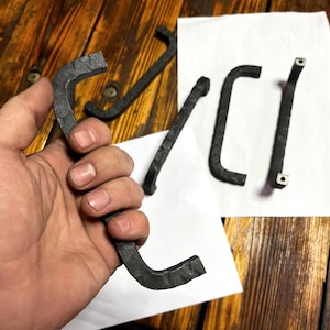 Wrought Iron Rustic Door Handle. Hand Forger Drawer Handle. Door Pull ...