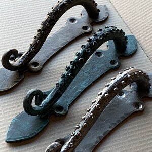 Wrought Iron Octopus Door Handle. Kraken Door Pull. Barn Door Pull ...