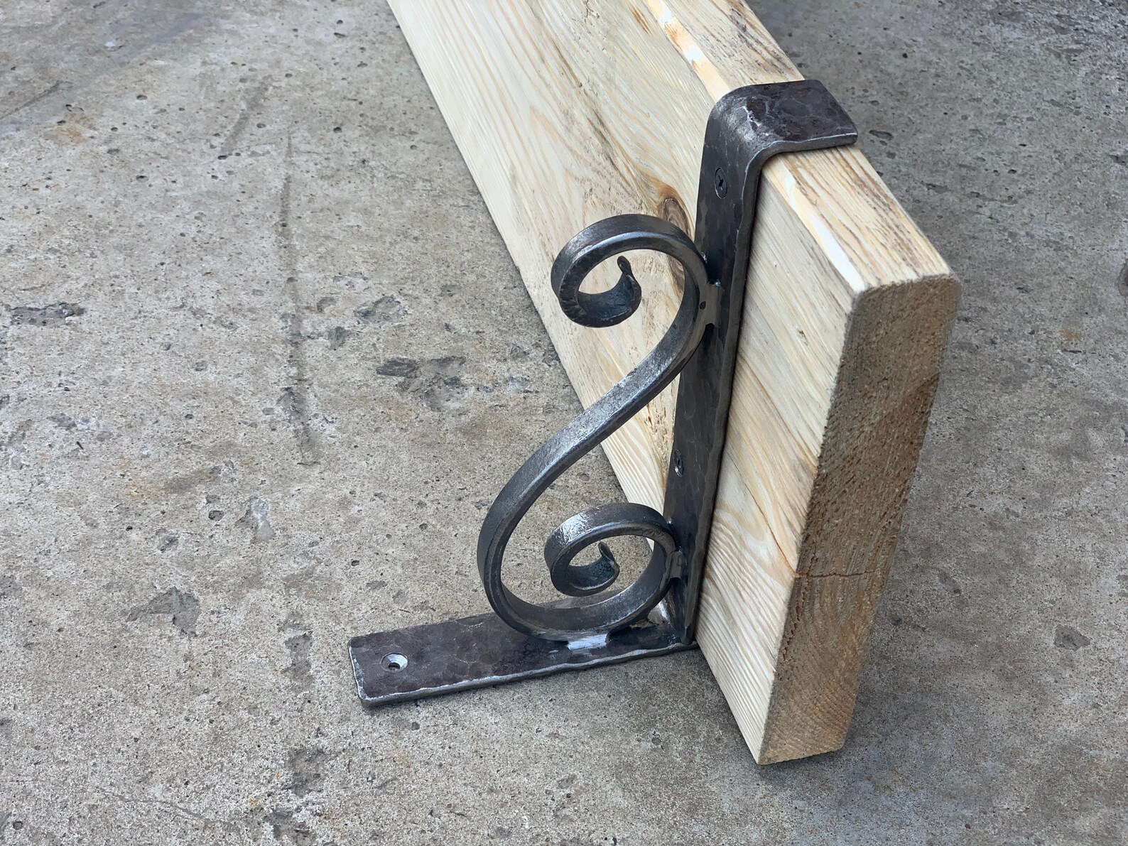 Hand forged metal shelf bracket. Shelves storage. | Etsy