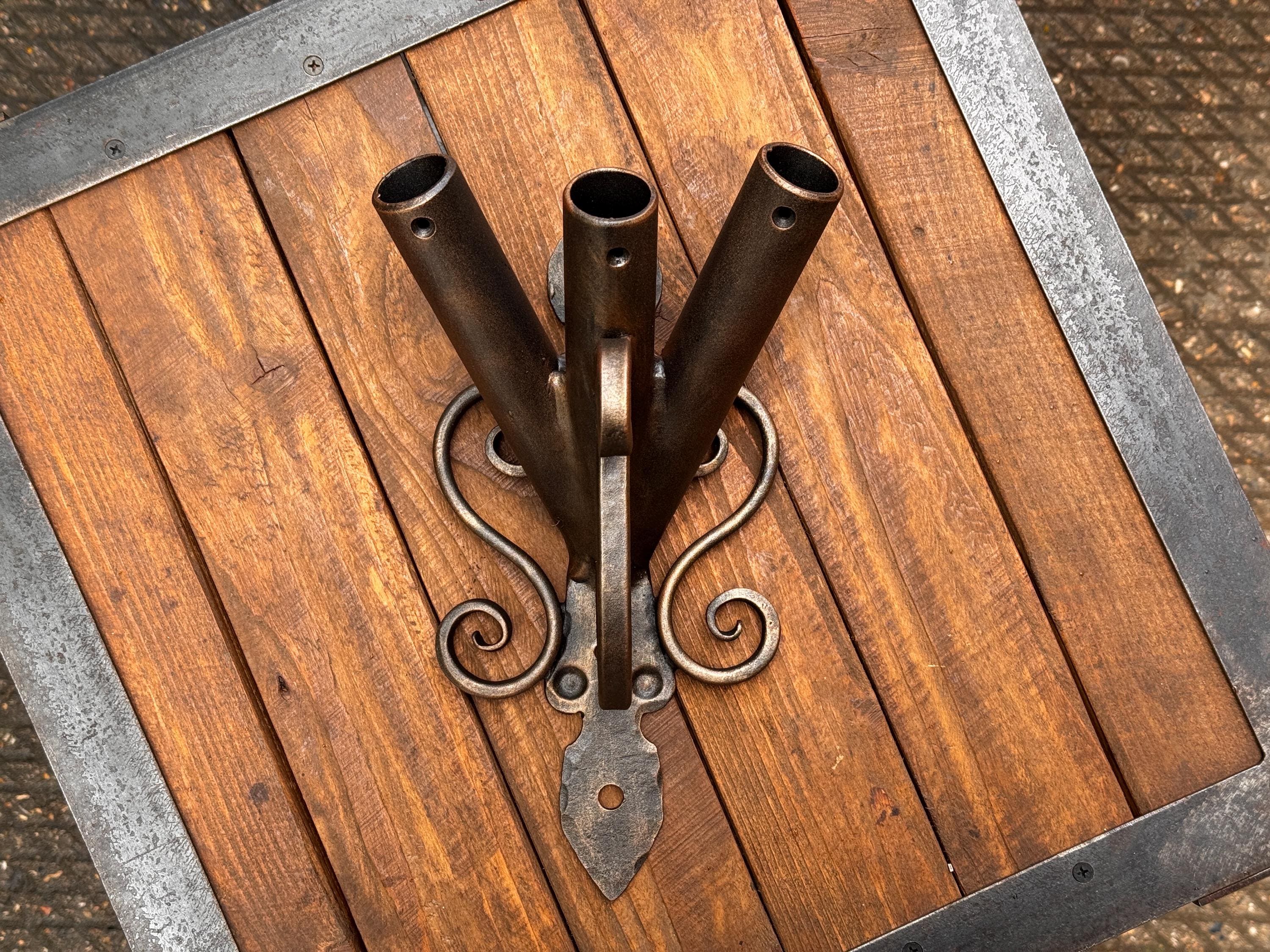 New Model. Triple Wrought Iron Flag Holder. Flag Pole Holder. Wall Flag ...