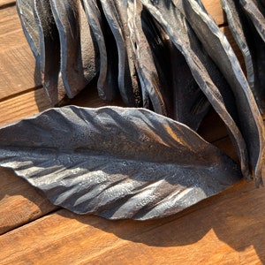 Set of 15 X 6” Wrought Iron Leaves. Forged Leaves, Hand Forged Leaf ...
