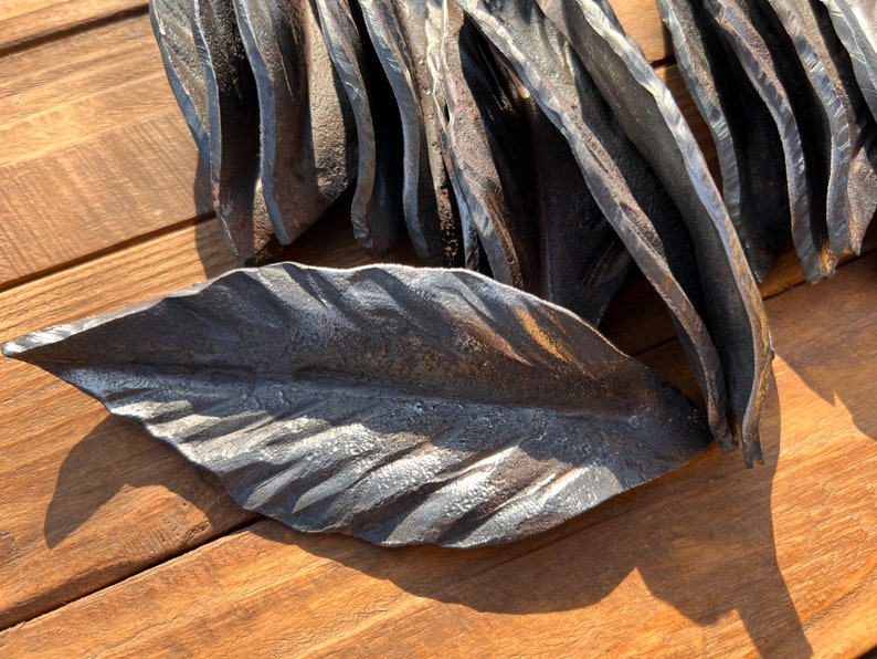 Set of 15 X 6” Wrought Iron Leaves. Forged Leaves, Hand Forged Leaf ...