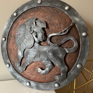 Wall Art, Iron Lion, Metal Shield, Wall Decoration, Zodiac, Forged Lion ...