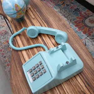 Vintage Blue Push Button Phone 70s Retro Push Button - Etsy