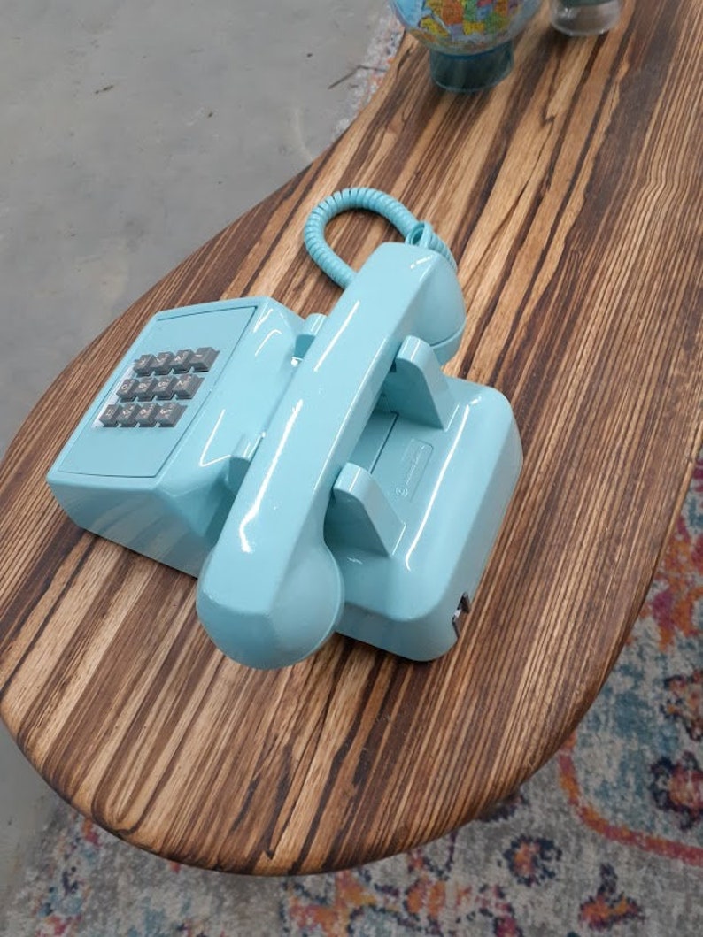 Vintage Blue Push Button Phone 70s Retro Push Button - Etsy