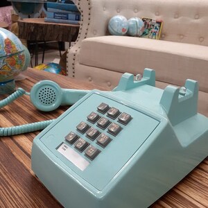 Vintage Blue Push Button Phone 70s Retro Push Button - Etsy