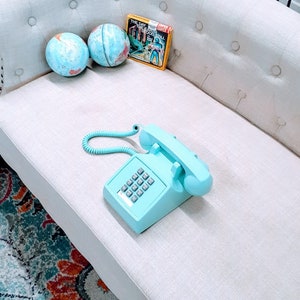 Vintage Blue Push Button Phone 70s Retro Push Button - Etsy