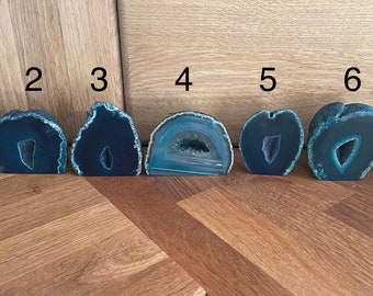 Blue Teal Geode Agate Crystal Tea Light Soothing Reiki - Etsy UK