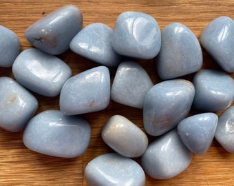 Angelite Tumbled Stone Tumbled Angelite Healing Angelite - Etsy