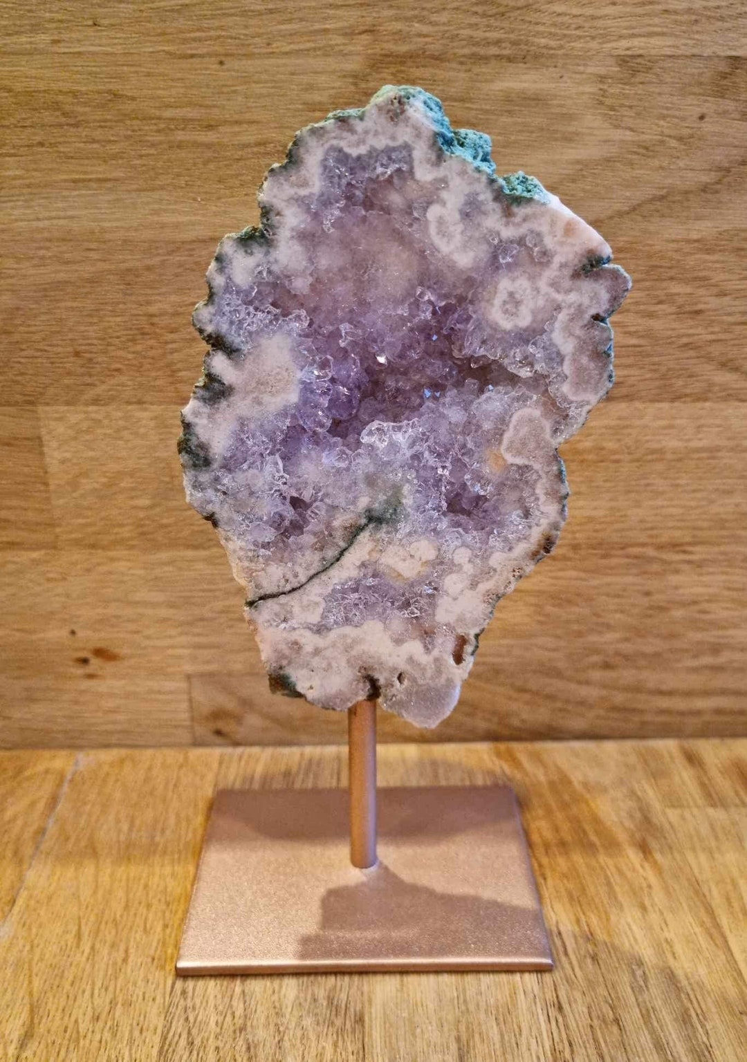 Rose Amethyst Slice on Stand - Etsy