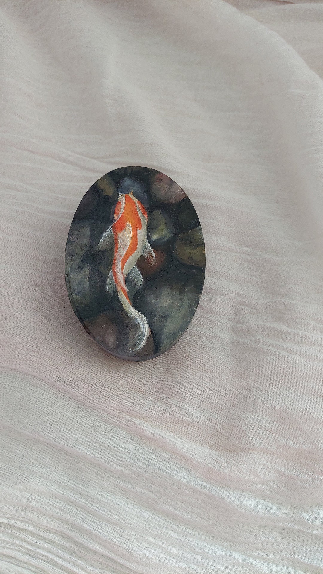 Hand Painted Box With a Koi Fish - Etsy