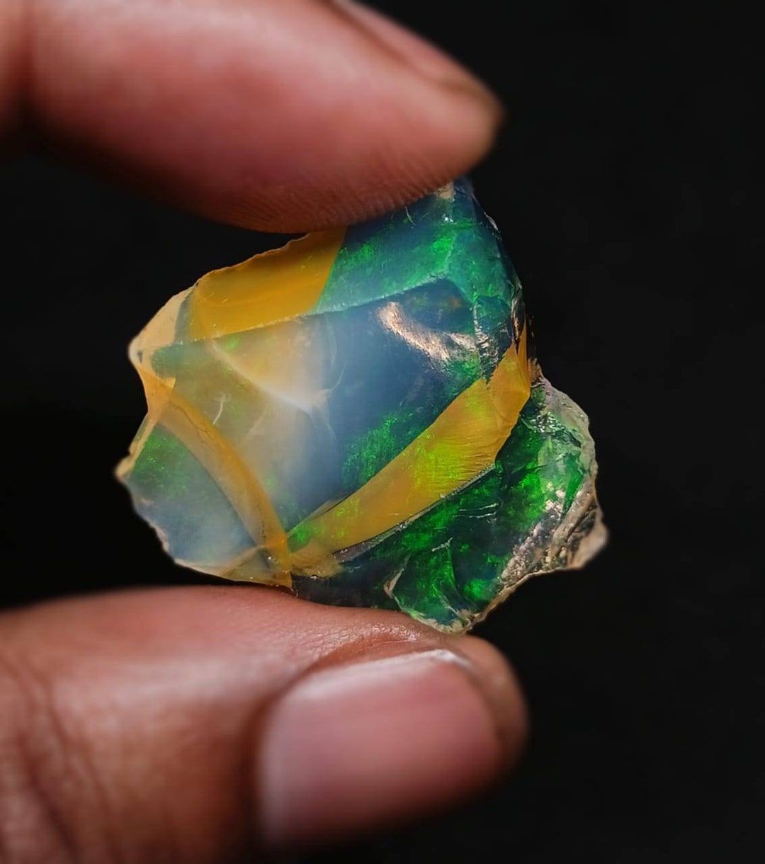 19 Ct Opal Genuine Natural Ethiopian Loose Crystal Fire Welo Big Opal ...