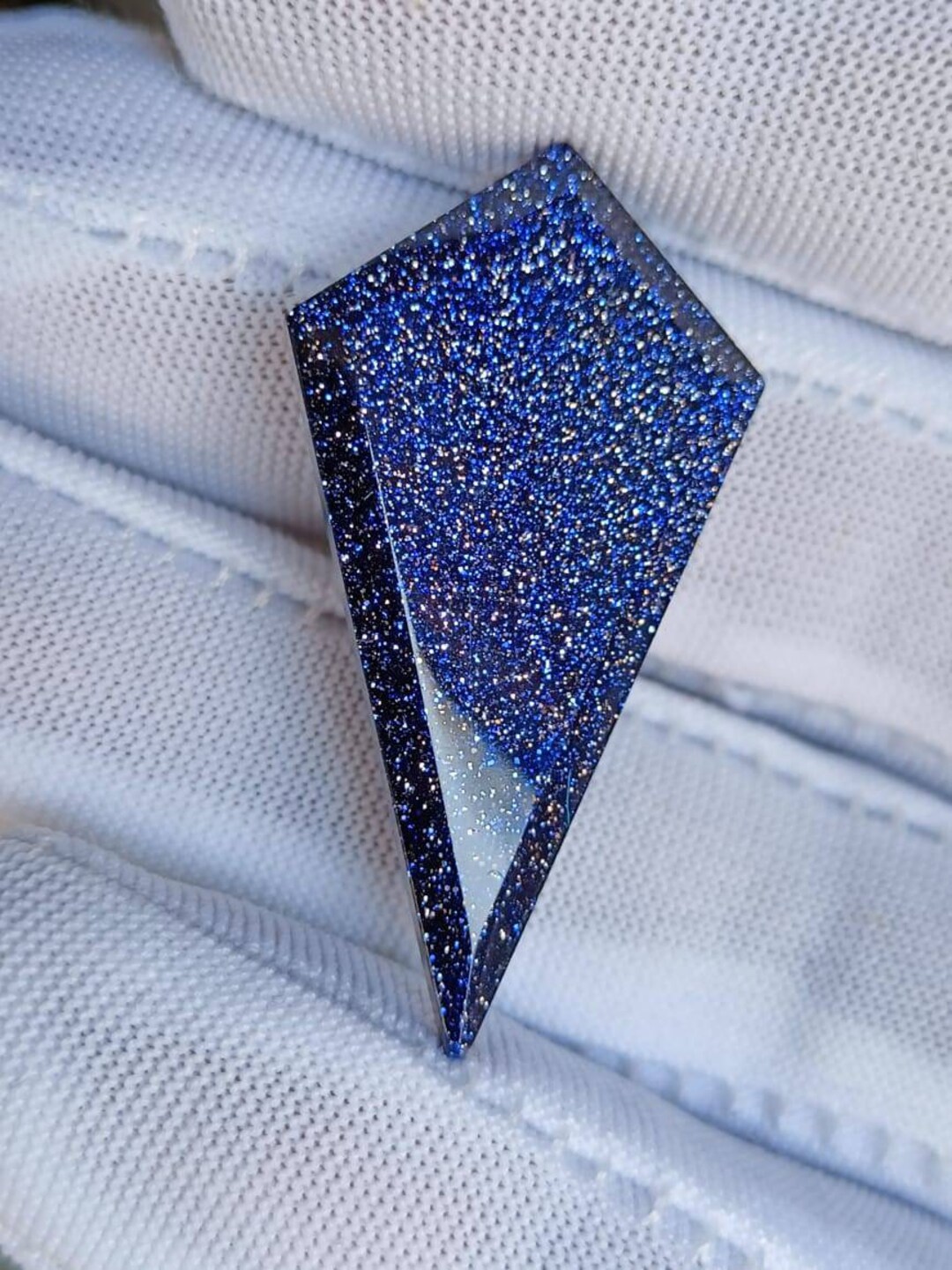 Kite Shape Blue Sandstone Gemstone: Ring & Pendant Size (22.50x34.50mm ...