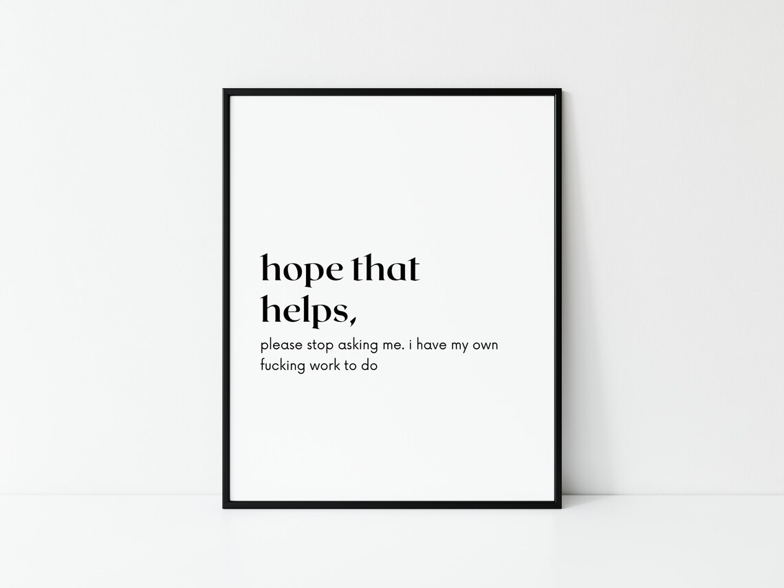 Hope That Helps Email Print Definition Print Funny Home - Etsy UK
