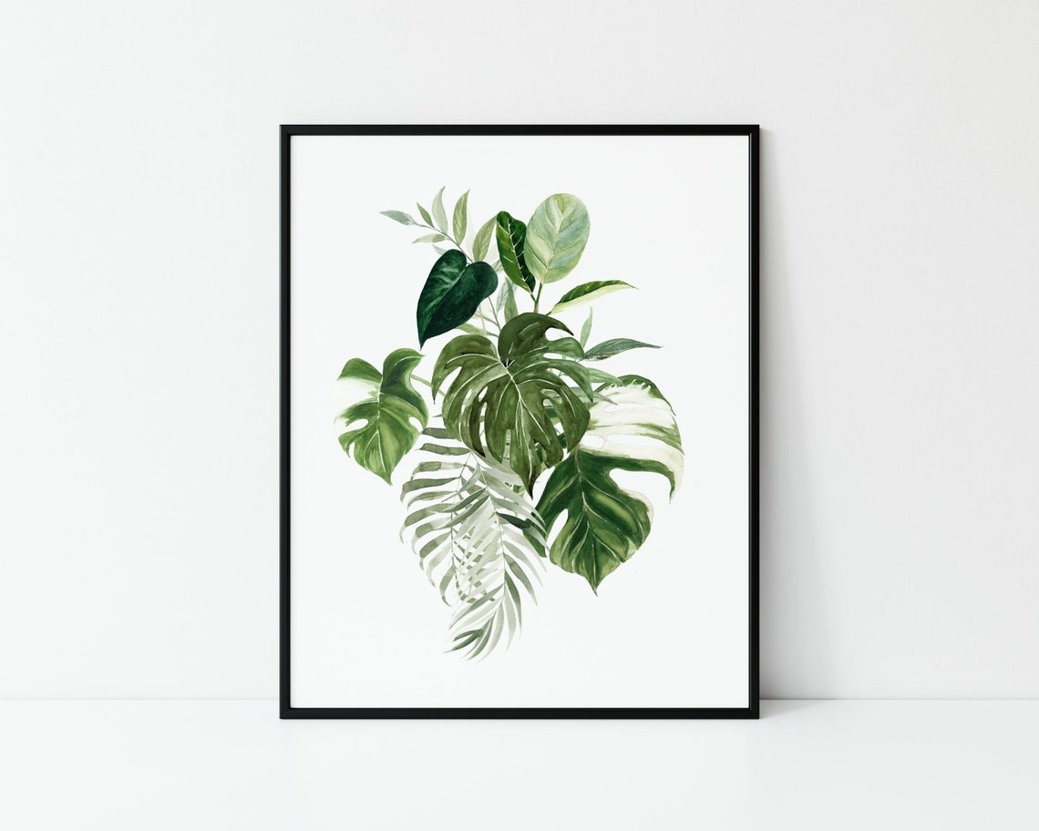 Botanical Leaf Print Botanical Wall Art Wall Art Botanical | Etsy