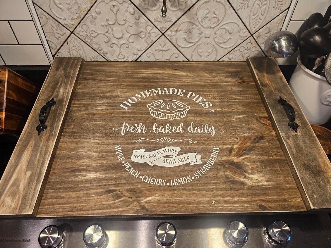 Farmhouse Noodle Board Stove Top Cover Farmhouse Stove Top Cover Rustic ...