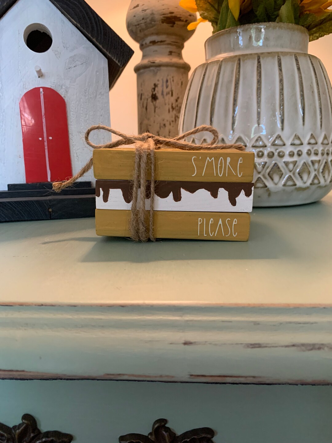 Mini Book Stack Farmhouse Book Stack Smores Book Stack Summer Book ...