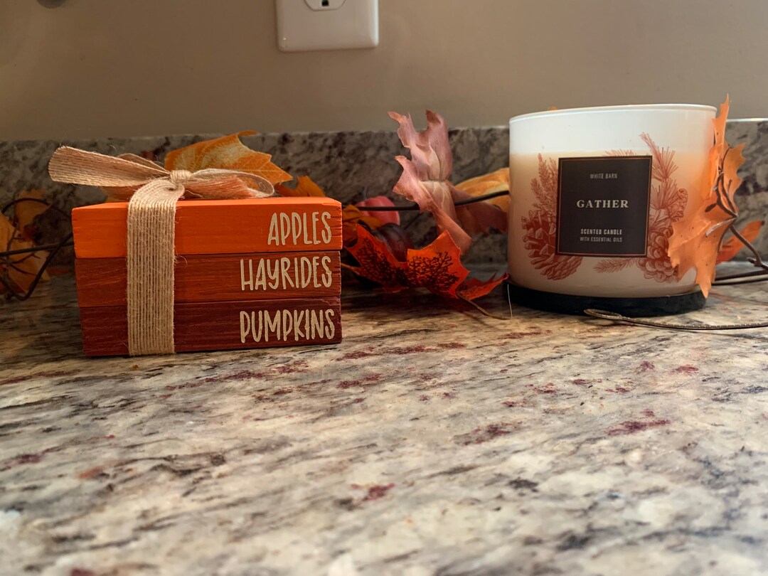 Mini Book Stack Autumn Farmhouse Book Stack Fall Book - Etsy