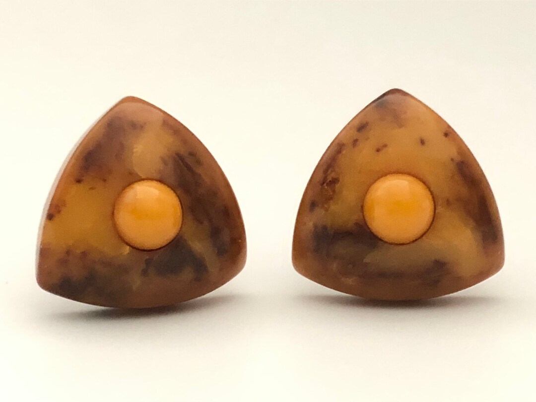Art Deco Caramel Bakelite Triangle Shaped Cufflinks With Butterscotch ...
