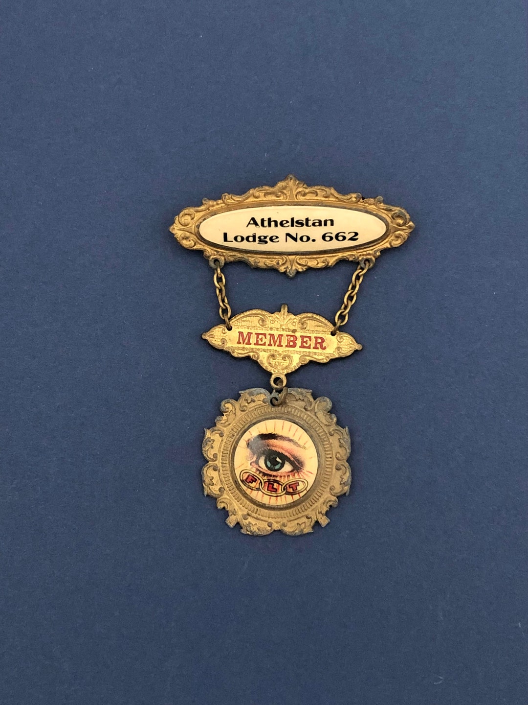 Antique IOOF Odd Fellows Triple Link Lodge Medal Athelstan 662 ...