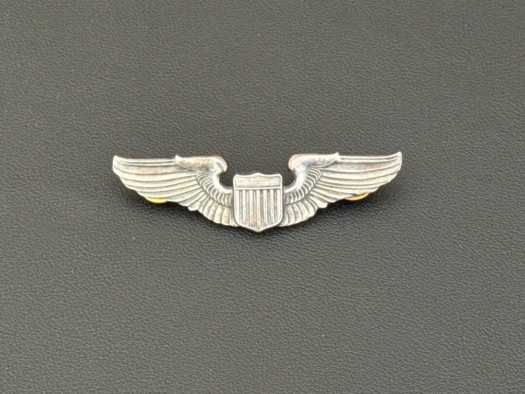 WWII Era Sterling Silver 3 Inch Pilot Wing Pin With Patent Pending ...