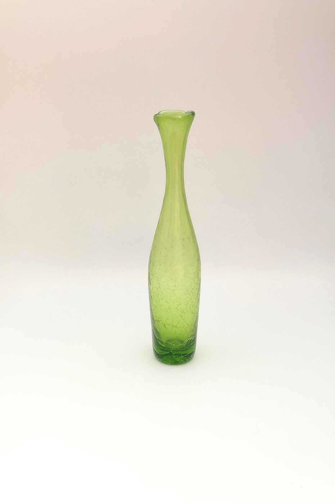 Blenko 64B Hand Blown Celery Jungle Green Vase Mid Century - Etsy