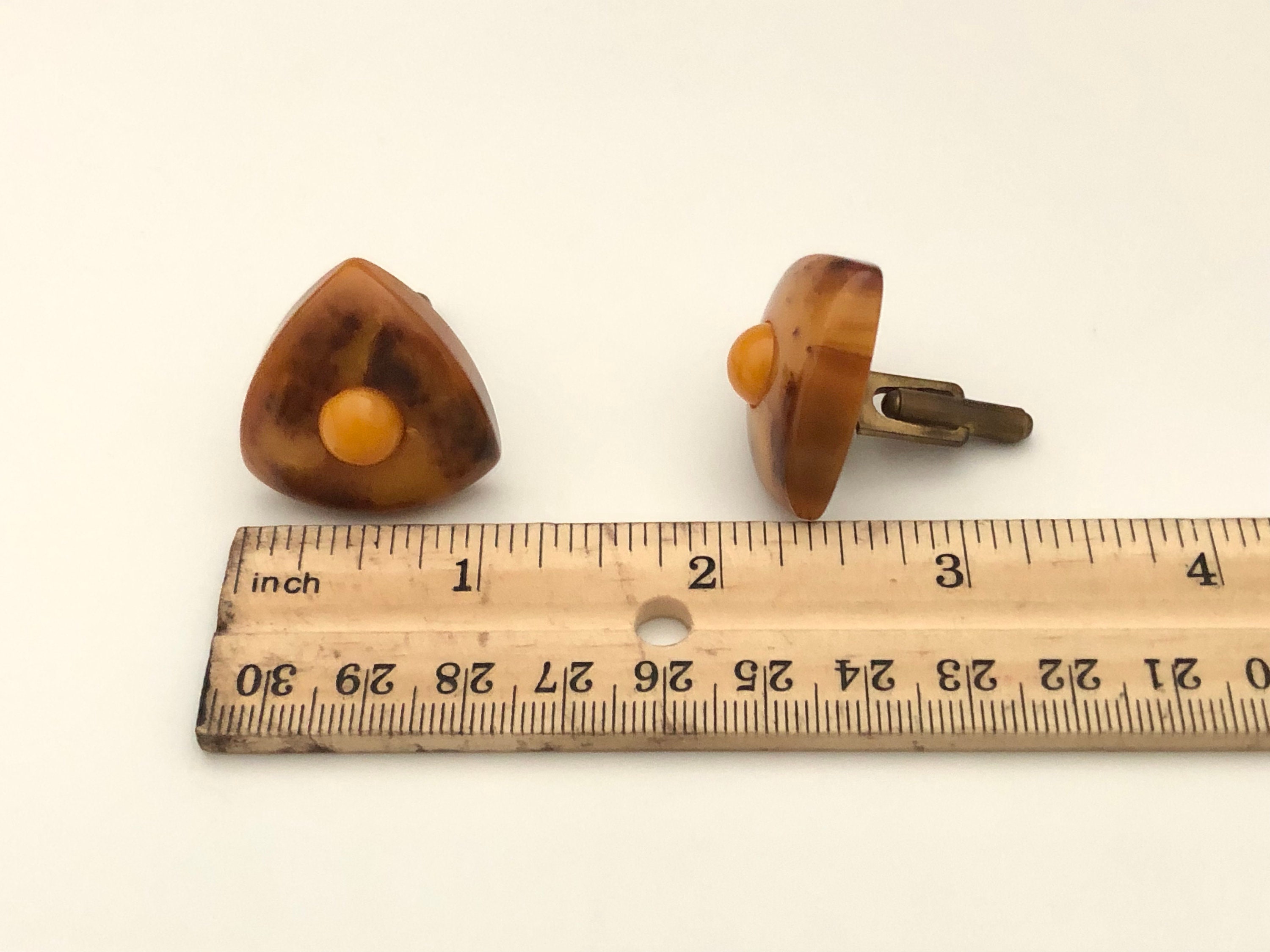 Art Deco Caramel Bakelite Triangle Shaped Cufflinks With Butterscotch ...
