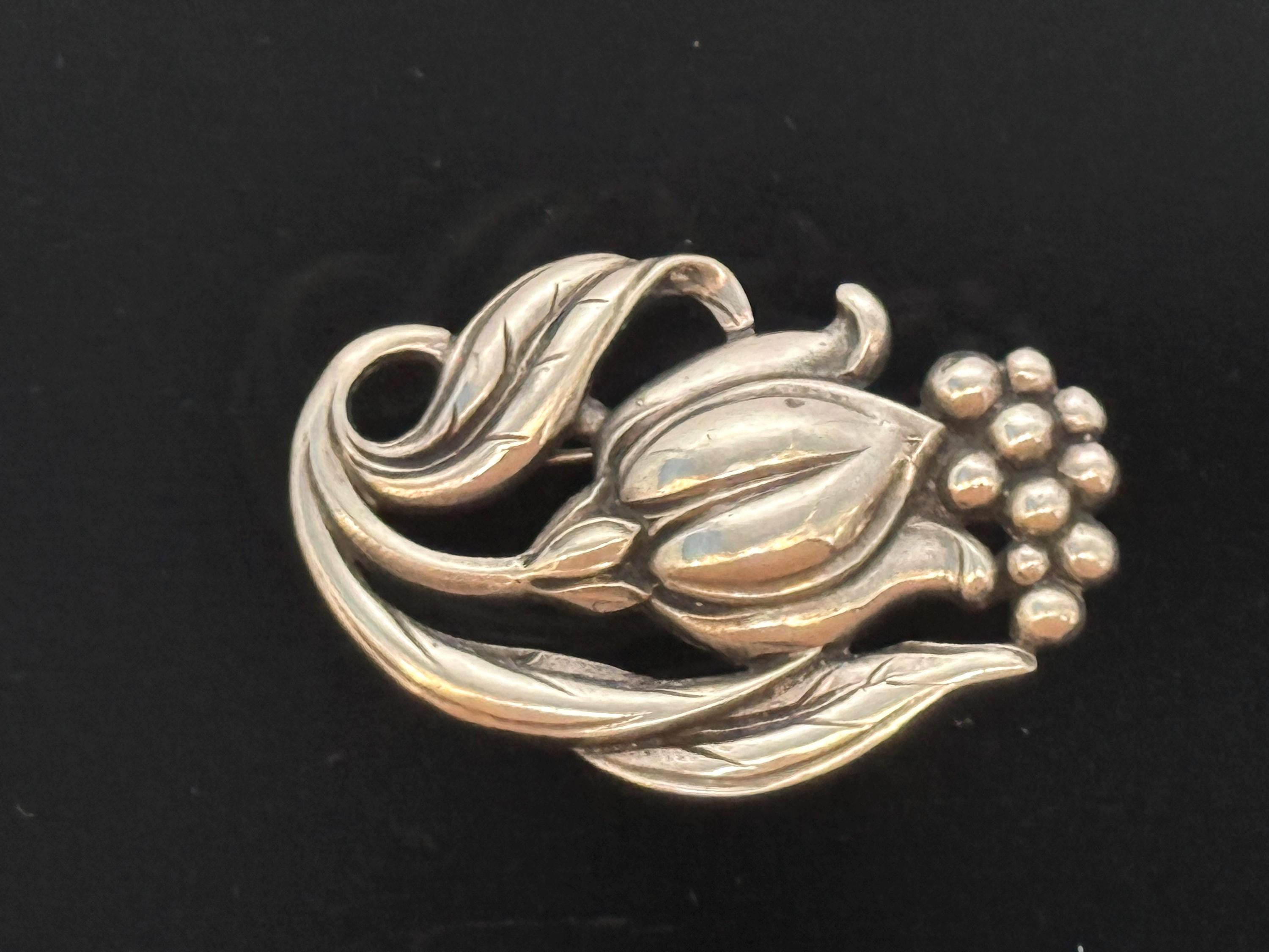 Vintage Viking Craft Sterling Tulip Brooch Albert Horwig Mid-century ...