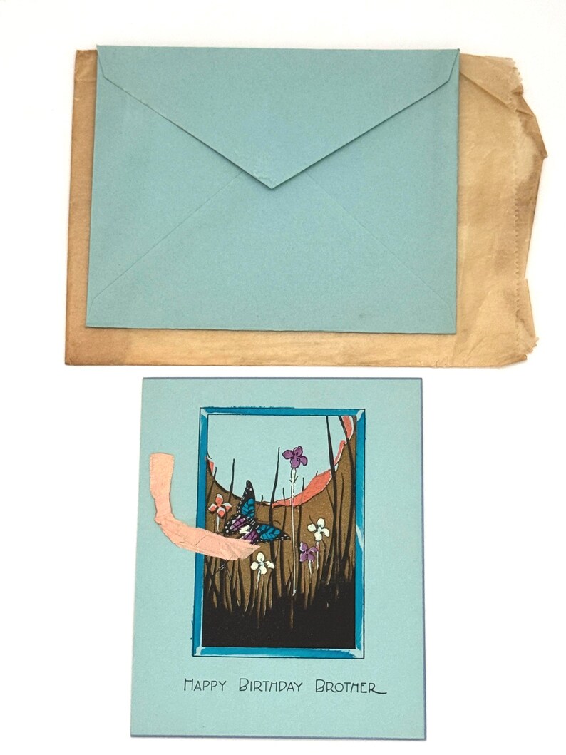 Original Art Deco Birthday Card for Brother | Wax Wrapper | 1920s–30s ...