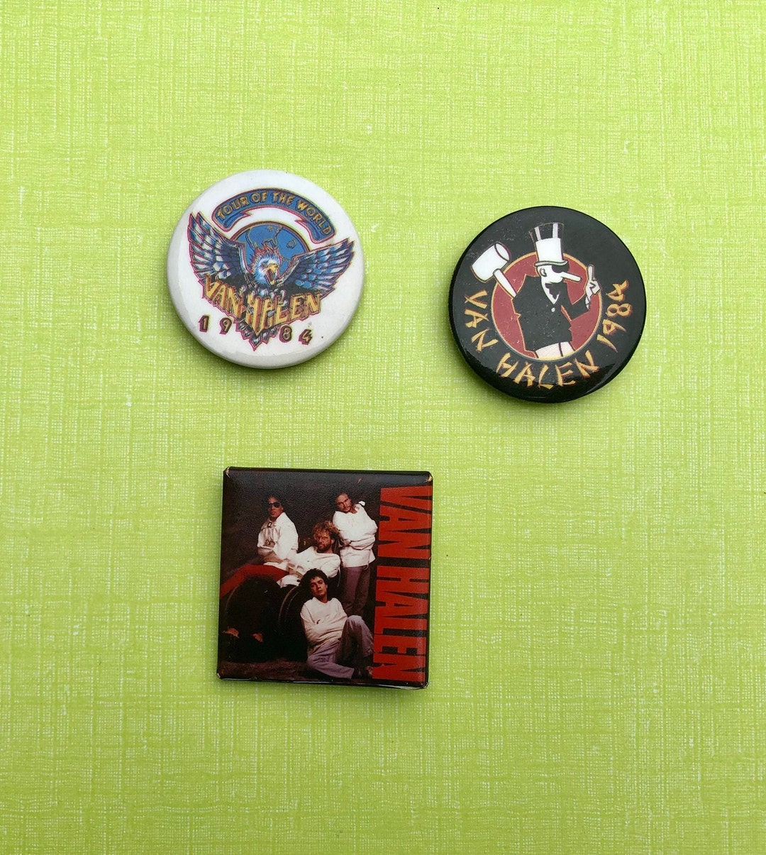 1980's Van Halen Concert Buttons Vintage Rock 'n Roll Memorabilia ...